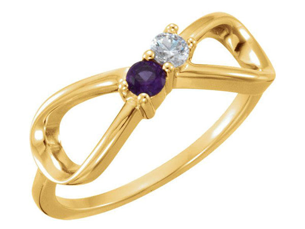 2 Stone Infinity Mothers Ring | Free Shipping - Mothers Rings