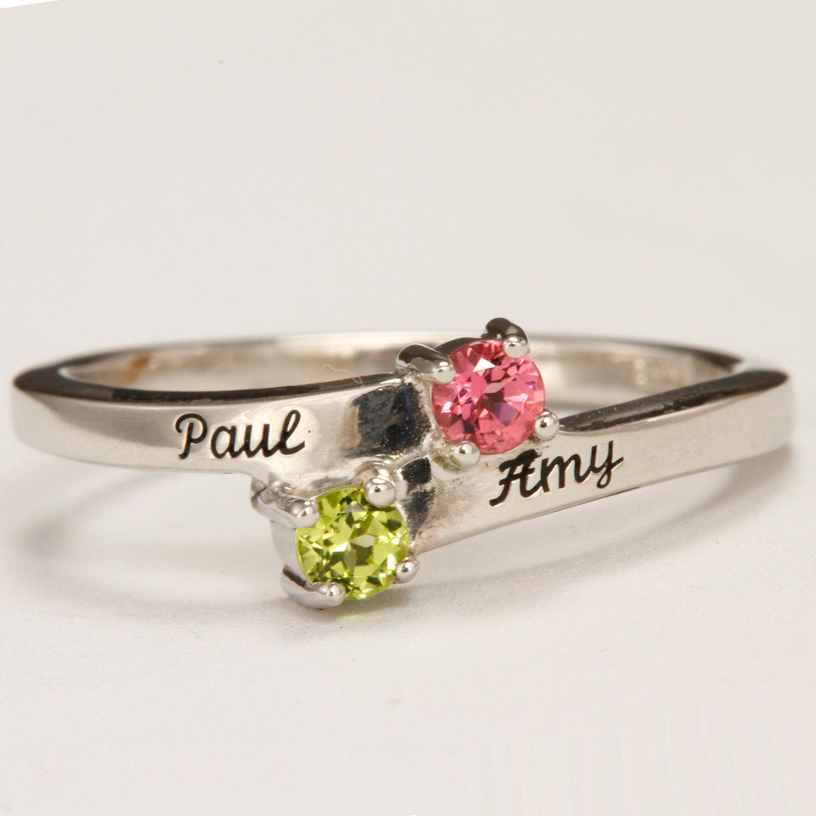 2 Stone Mothers Rings - Gold & Platinum Custom - MothersFamilyRings.com