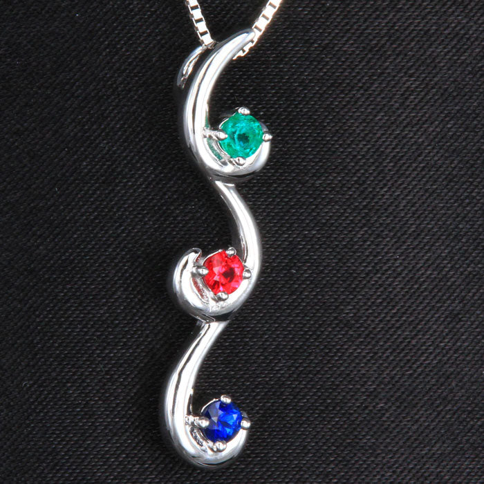 3 Stone Mothers Pendants & Necklaces | Gold or Platinum - Mothers Rings